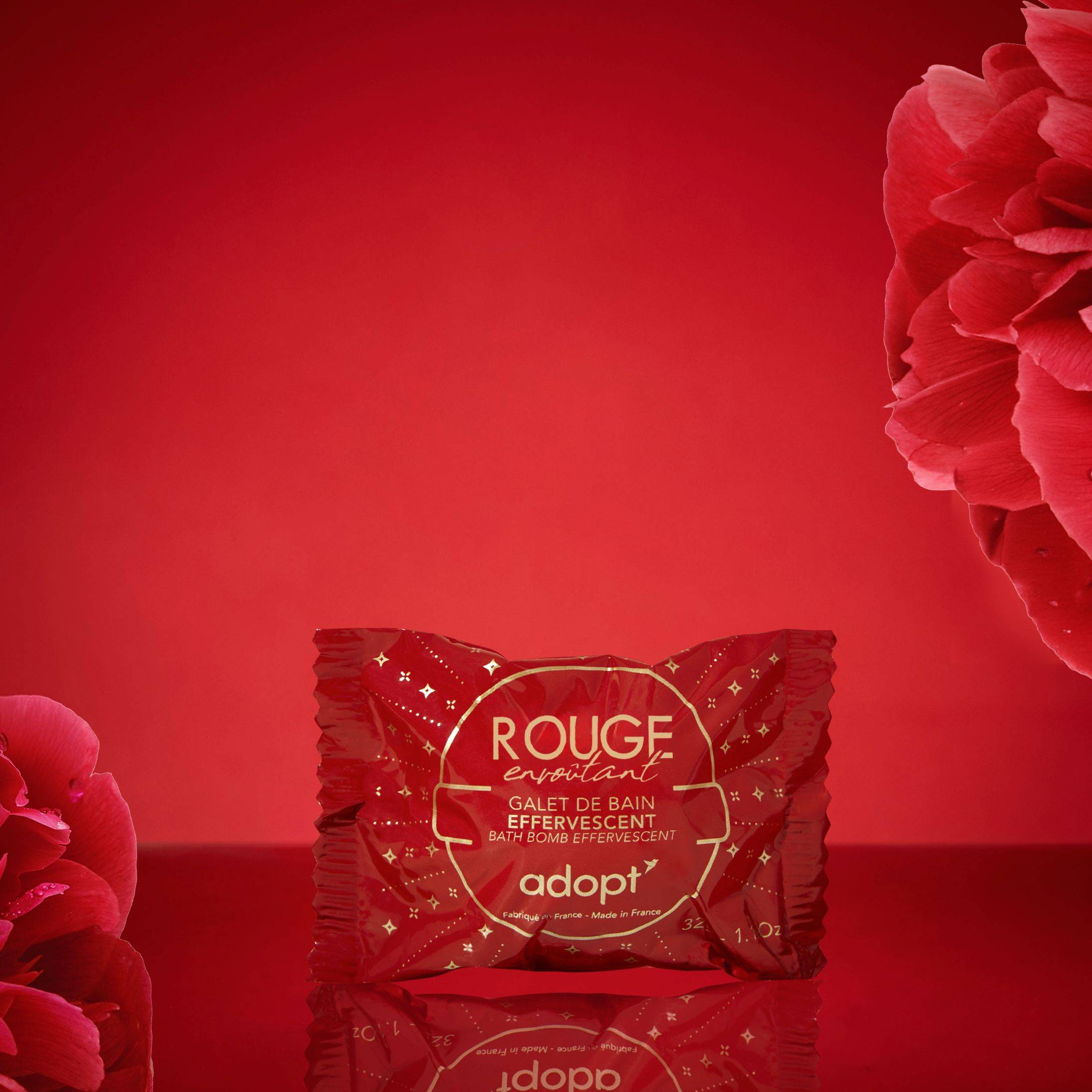 Galet de bain effervescent 32g - Rouge Envoûtant